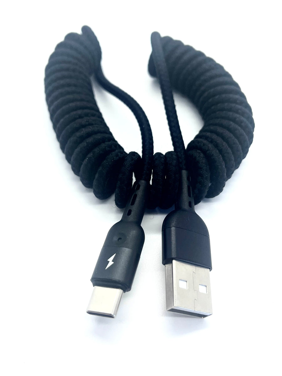 Coiled USB-A to USB-C Indicator Cable - Bikepacking Certified Quality ...